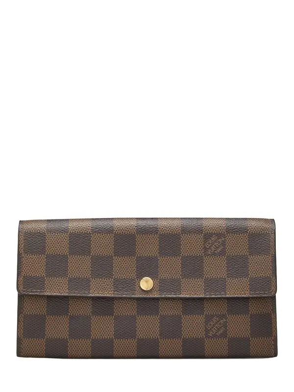LOUIS VUITTON Damier Ebene Sarah Wallet - Brown