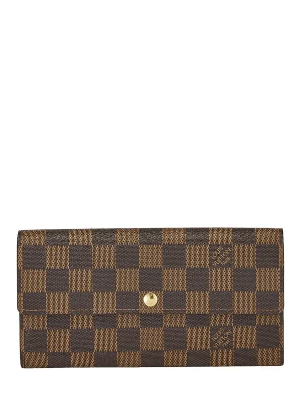 LOUIS VUITTON Damier Ebene Sarah Wallet - Brown