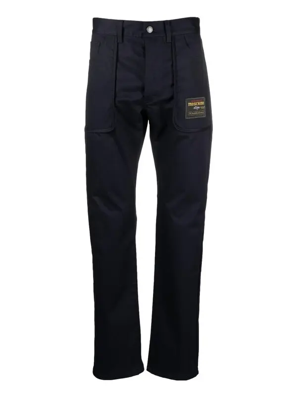 Moschino Straight-leg Cotton Trousers - Blue