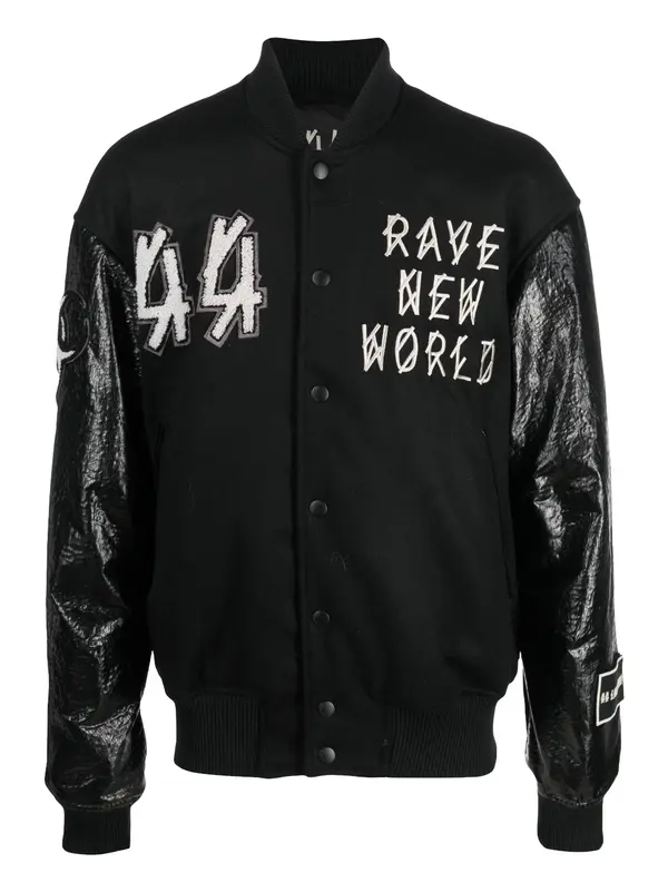 44 LABEL GROUP Logo-patch Bomber Jacket - Black