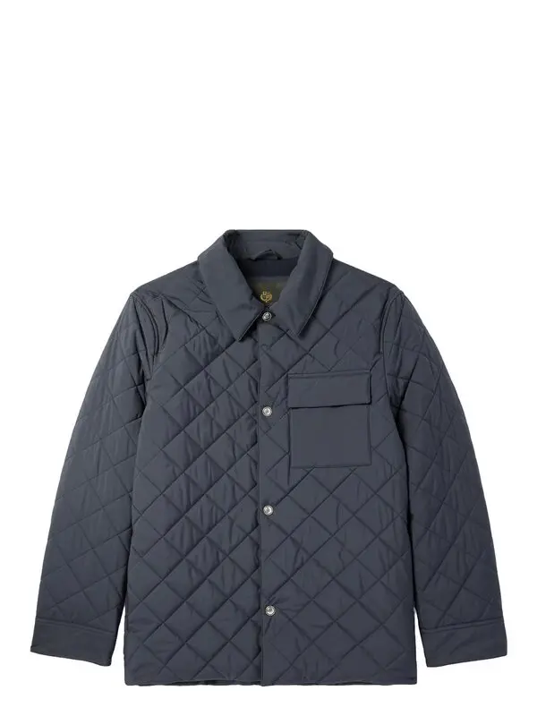 Loro Piana Ampay Quilted Shell Shirt Jacket - Blue