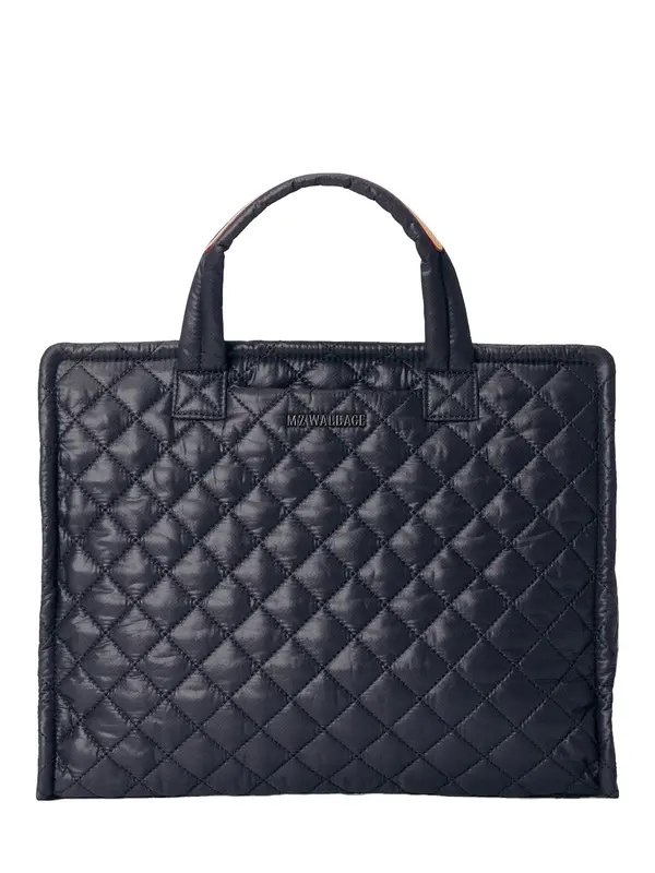 Mz Wallace Diamond Quilted Nylon Box Tote - Black