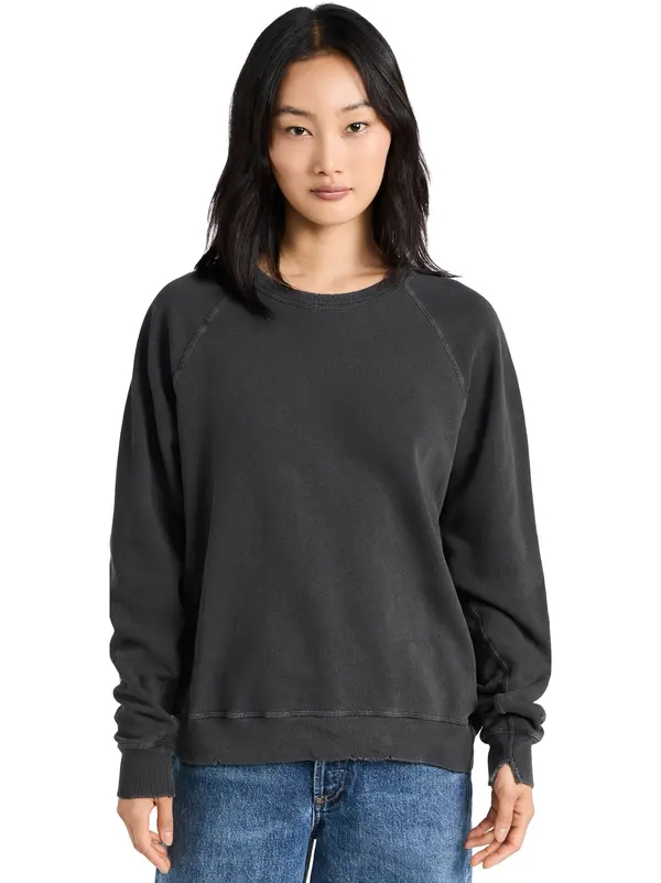 The Great. The College Sweatshirt - Washed Black