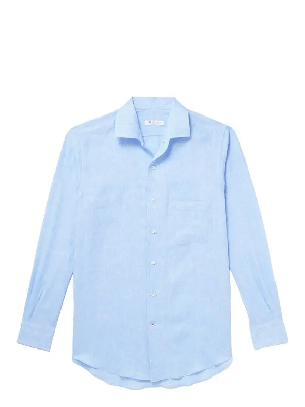 Loro Piana André Arizona Linen Shirt - Blue
