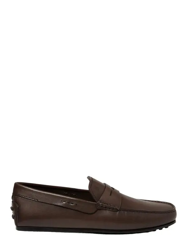 TOD'S City Gommino Leather Penny Loafers - Brown