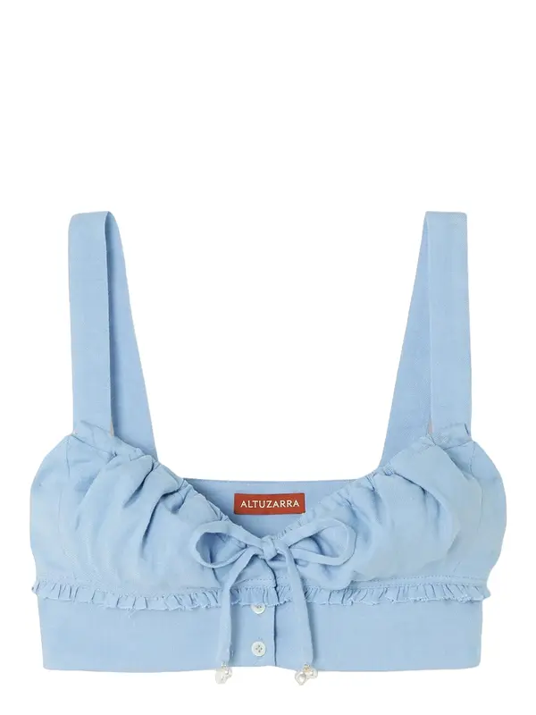 Altuzarra Bijou Cropped Top - Light Blue