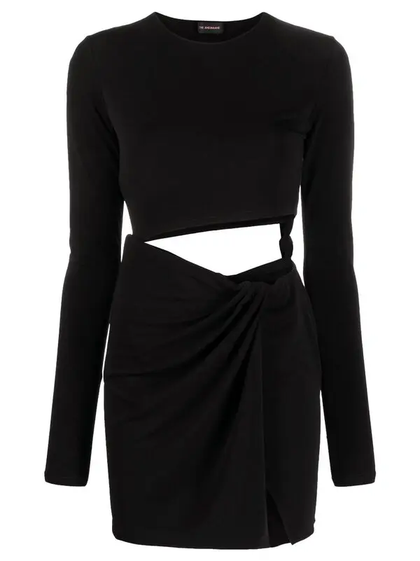 Andamane Cut-out Long-sleeved Minidress - Black