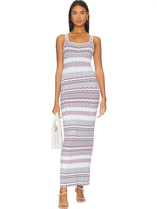 Tularosa Phila Maxi Dress - Cream & Blue Multi