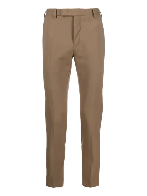 PT TORINO Mid-rise Tailored Trousers - Brown