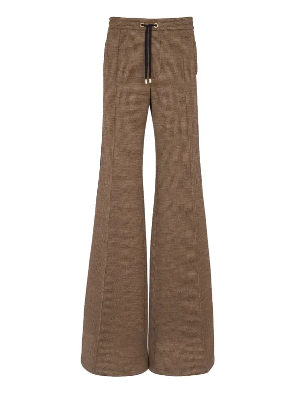 Balmain Flared Drawstring Trousers - Brown