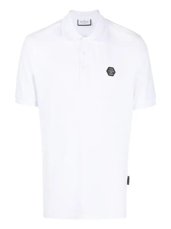 Philipp Plein Logo-patch Short-sleeve Polo Shirt - White