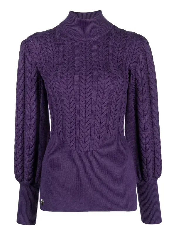 Philipp Plein Long-sleeve Knitted Wool Jumper - Purple