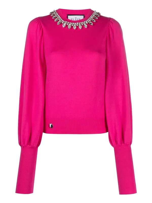 Philipp Plein Crystal-embellished Wool Jumper - Pink