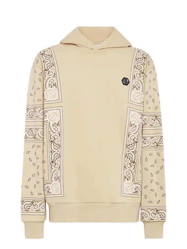 Philipp Plein Logo-patch Cotton Hoodie - Neutrals