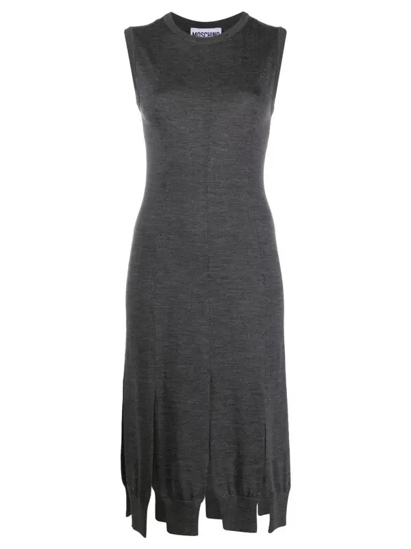 Moschino Sleeve-hem Detail Knitted Dress - Grey