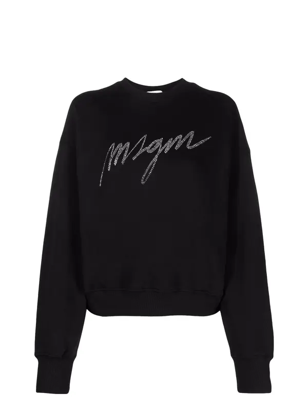 MSGM Rhinestone-embellished Sweatshirt - Black