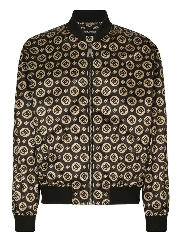 Dolce & Gabbana Logo-print Bomber Jacket - Brown