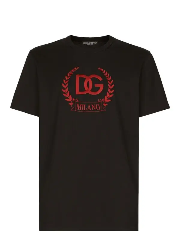 Dolce & Gabbana Embroidered-logo Cotton T-shirt - Black
