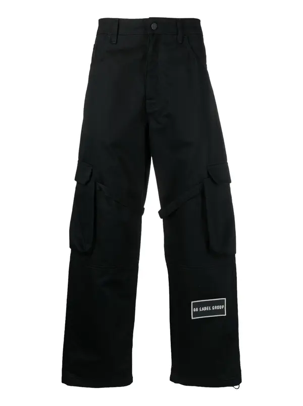 44 LABEL GROUP Logo-patch Cotton Cargo Pants - Black