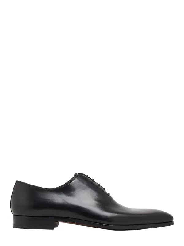 Magnanni Almond-toe Leather Oxford Shoes - Black