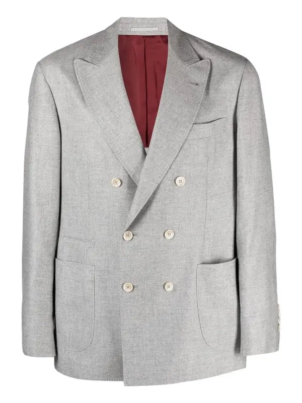 Brunello Cucinelli Double-breasted Blazer - Grey