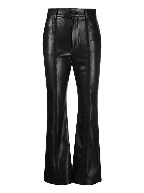 Nanushka Cropped Kick Flare Trousers - Black