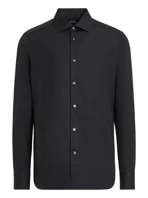 Zegna Trofeo Cotton Shirt - Black