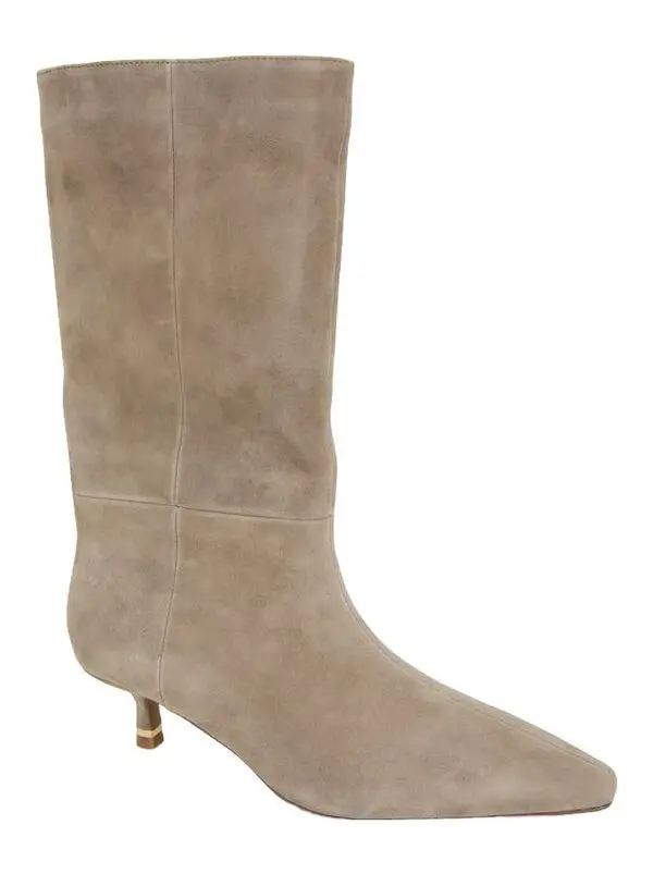 KENNETH COLE Meryl Pointed Toe Boots - Taupe Suede