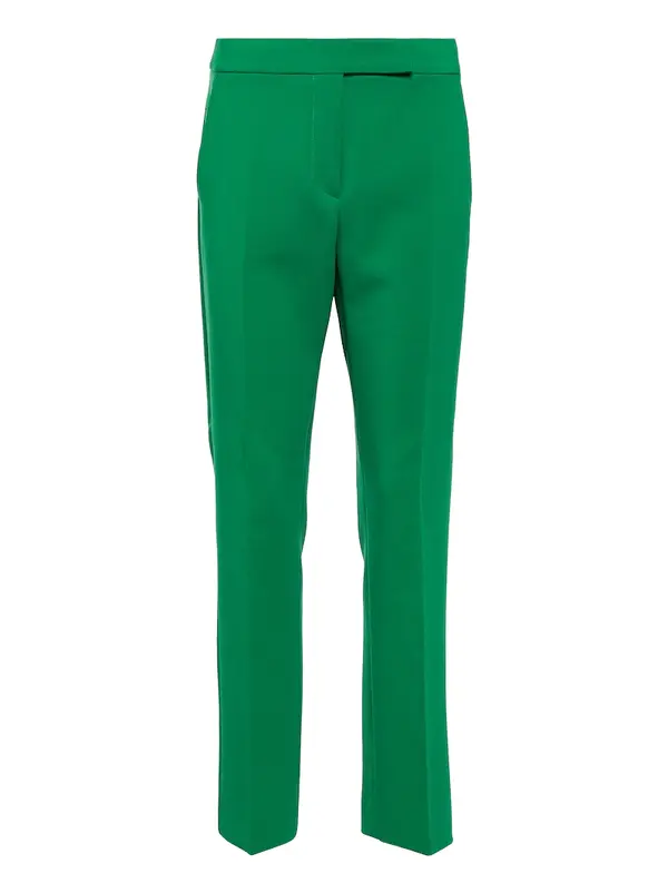 Max Mara Fuoco Cropped Wool-blend Pants - Green