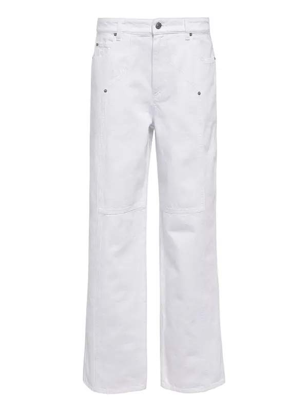 MARANT ETOILE Valeria Mid-rise Straight Jeans - White