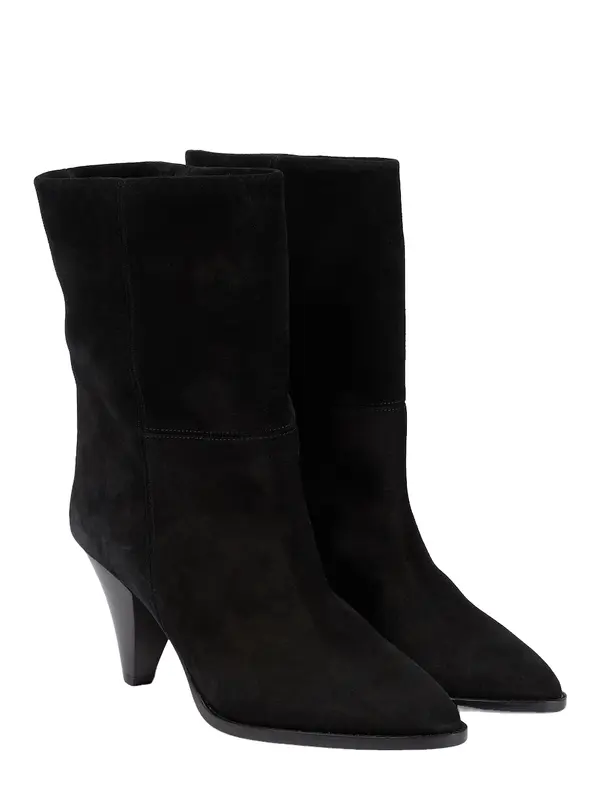 Isabel Marant Rouxa Suede Ankle Boots - Black