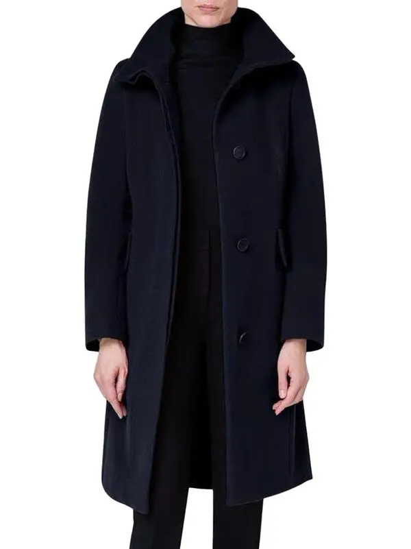 Akris Duffle Knit Knee-length Coat - Navy