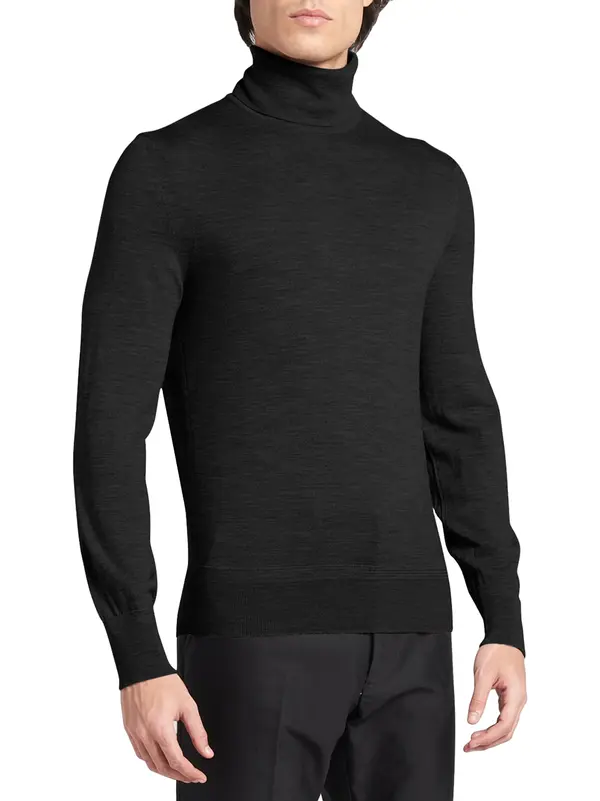 TOM FORD Fine-gauge Wool Turtleneck - Black