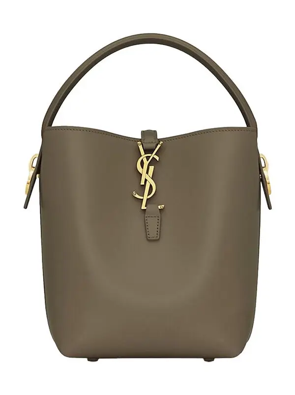 Saint Laurent Le 37 Shiny Leather Bucket Bag - Deep Musk/gold Shiny Leather