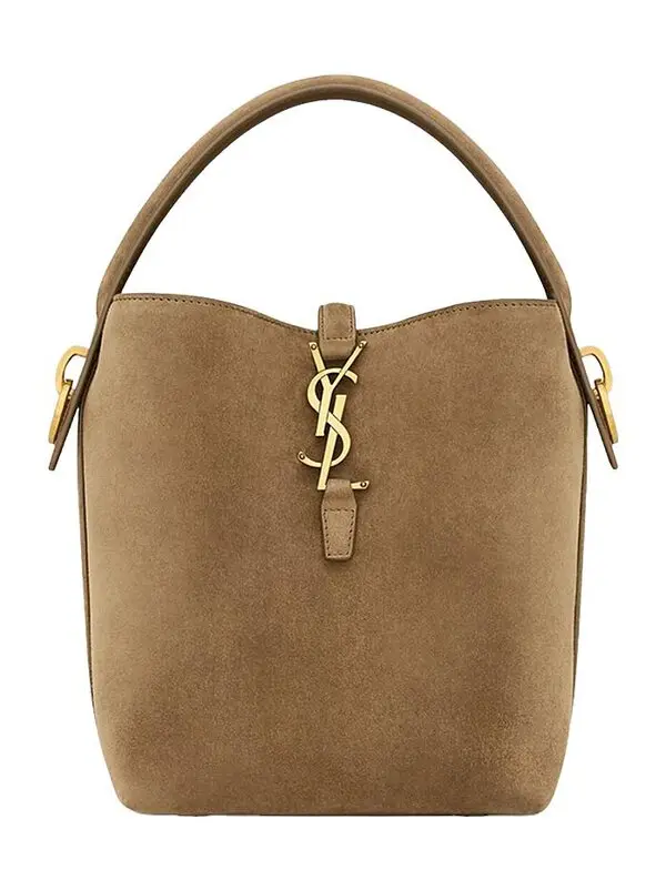 Saint Laurent Le 37 Shiny Leather Bucket Bag - Golden Leaf