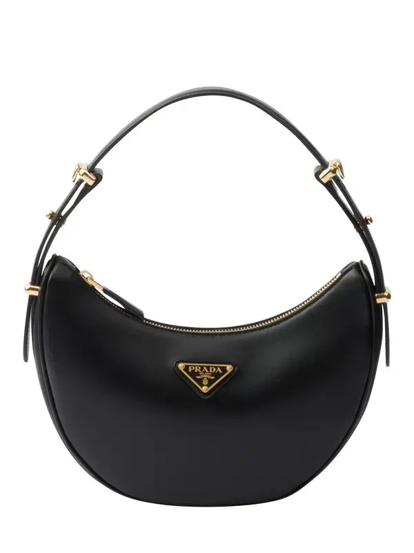 Prada Arqué Small Leather Shoulder Bag - Black