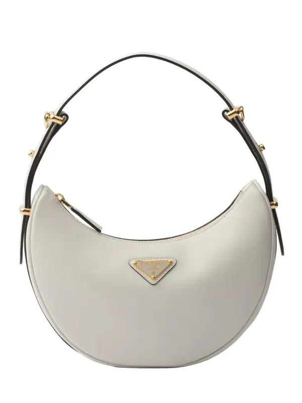 Prada Arqué Small Leather Shoulder Bag - White