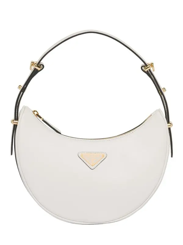Prada Arqué Small Leather Shoulder Bag - White