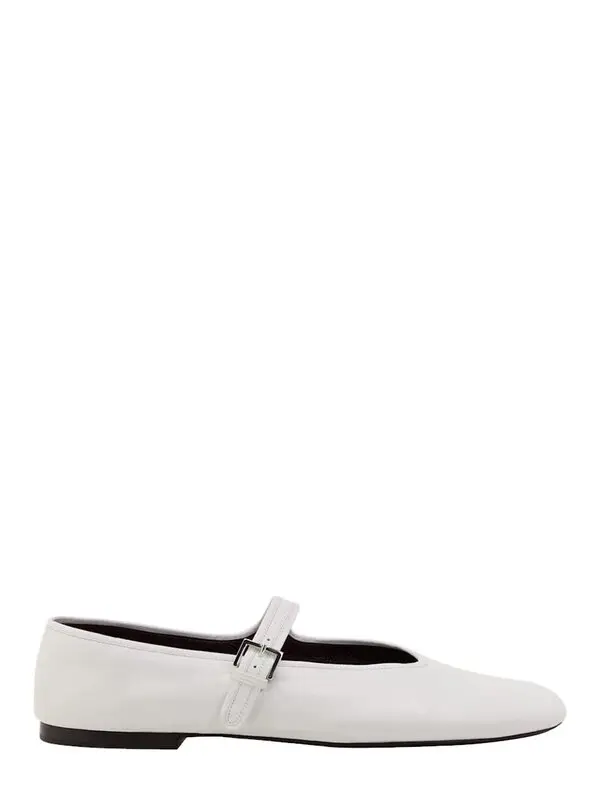 THE ROW Boheme Leather Ballerina Flats - White