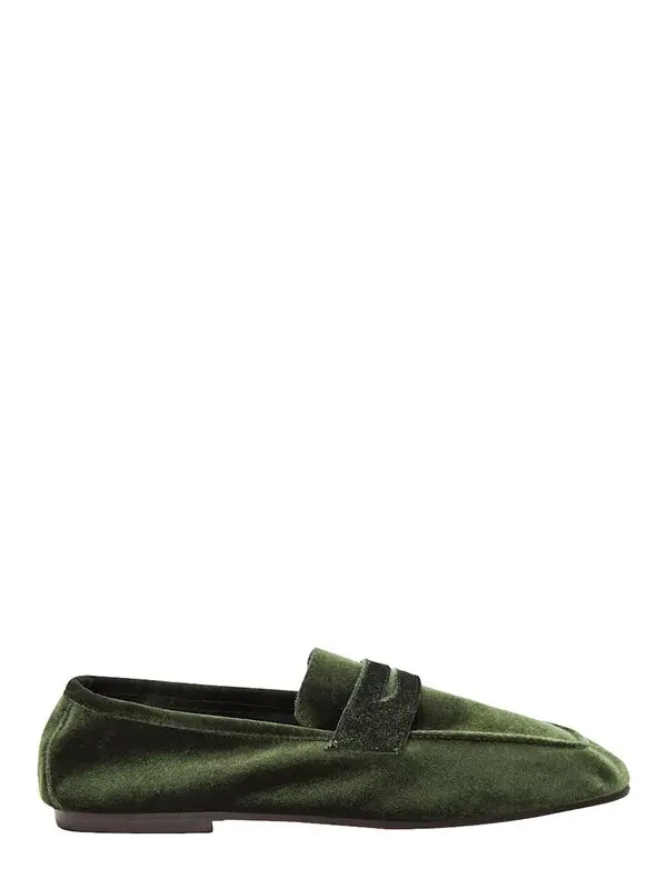 SOPHIQUE Classic Velvet Loafers - Velvet Green