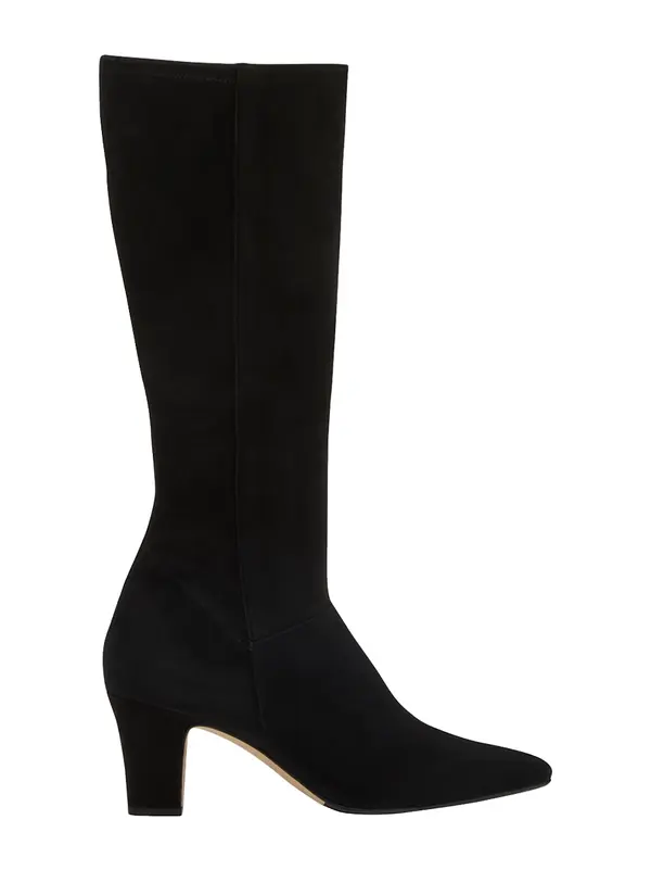 Manolo Blahnik Pitana Suede Knee Boots - Black