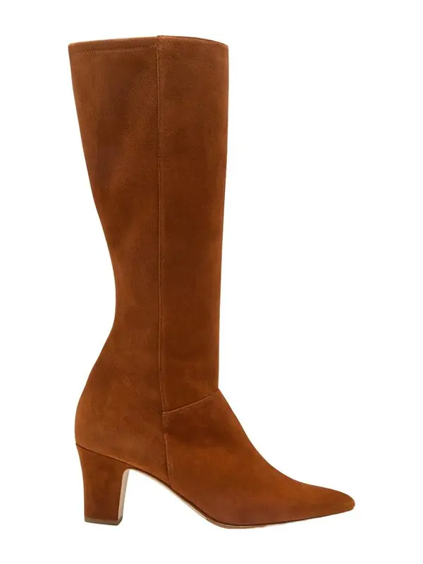 Manolo Blahnik Pitana Suede Knee Boots - Brown