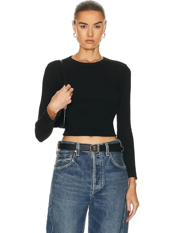 LESET Kelly Slim Fit Long Sleeve Top - Black