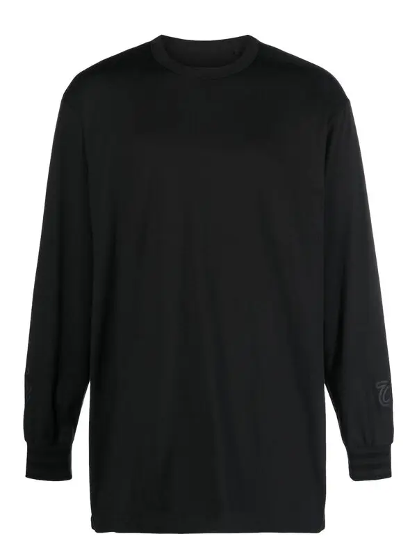Y3 Gfx L/s Logo-embossed T-shirt - Black