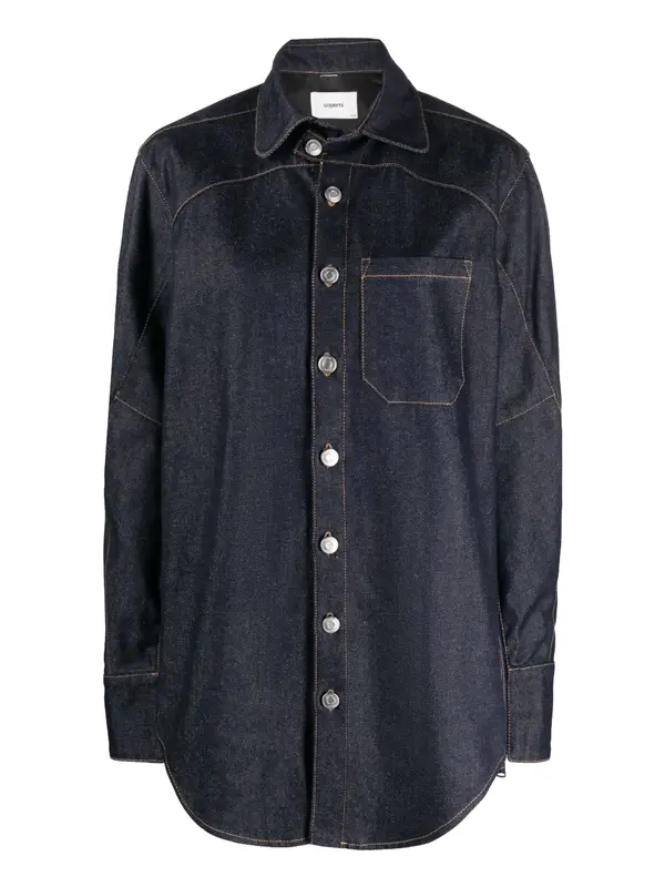 Coperni Moto Oversized Denim Shirt - Blue