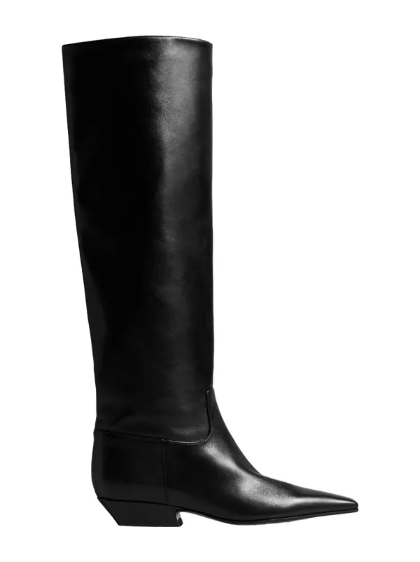 Khaite The Marfa Leather Boots - Black