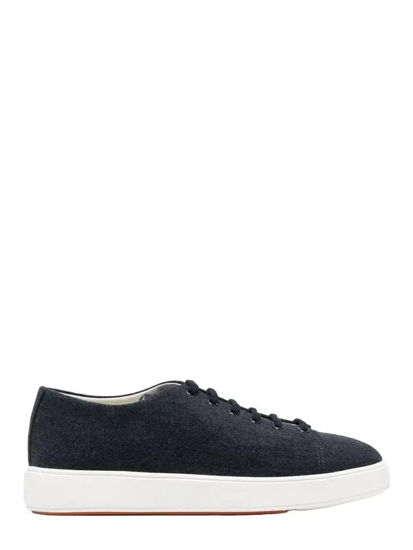 Santoni Logo-patch Lace-up Sneakers - Blue