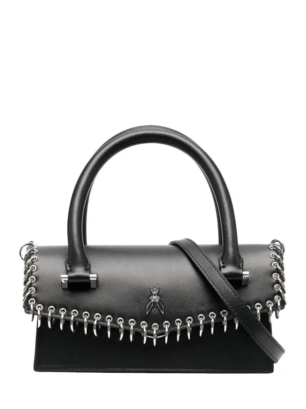 Patrizia Pepe Eyelet-embellished Shoulder Bag - Black