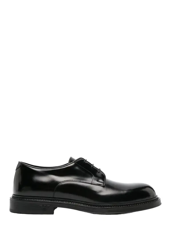 Emporio Armani Panelled Lace-up Derby Shoes - Black