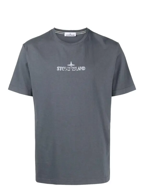 Stone Island Logo-print Cotton T-shirt - Grey